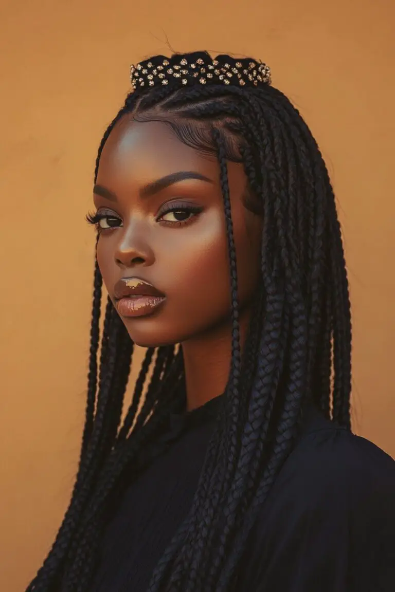 Stunning Medium Knotless Braid Styles for Black Women